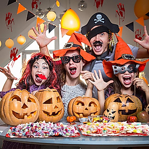 Rtteri 10 PCS Halloween Serving Trays Party Decorations 11 x 7.5 Halloween Food Trays Bloody Handprint Spooky Tray Bloody Paper Trays for Halloween Dessert Cupcake Birthday Party Tableware Supplies