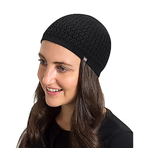 Candid Signature Apparel Skull Caps for Men & Women with Zigzag Knit | 100% Breathable Cotton Beanie Kufi Skully Caps (Black (Zigzag))