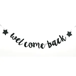 Paity Welcome Back Banner Black Welcome Back To Welcome Back Sign Welcome Back to black Welcome Back Banner