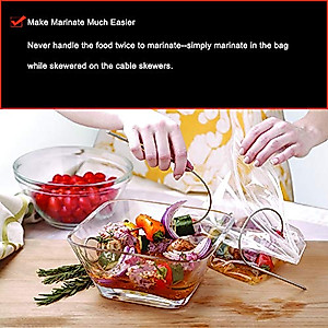 Wadoy BBQ Flexible Skewers for Grilling, 29Inch(Set of 8) Cable Skewers, Stainless Steel Flexible Kabob Skewers