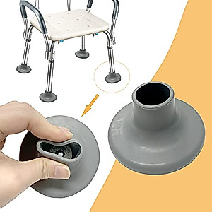 Toilet Chair Safety Replacement Feet, Shower Stools and Transfer Bench Anti-Slip Cap Mat for Elderly Disable,4 Pcs(1-1/8")