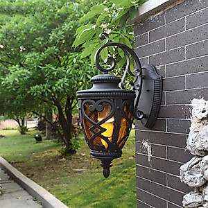 Zziyj Aluminum Lights Glass Shade Corridor Aisle Night IP55 American Outdoor Waterproof Wall Lamp Garden Light Home Terrace