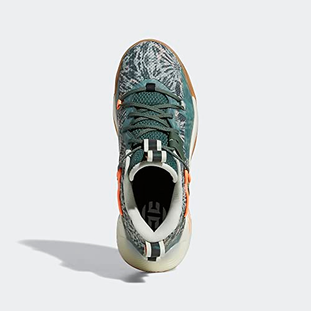 adidas Unisex Harden Stepback 3 Basketball Shoe, Green Oxide/Beam Orange/Off White, 9 US Men