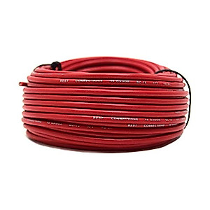 Best Connections 16 Gauge Wire RED & Black Power Ground 50 FT Each Primary Stranded Copper CLAD