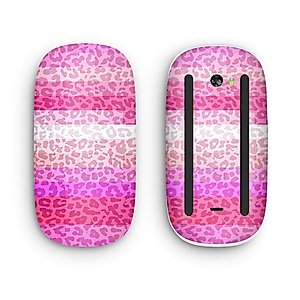 Design Skinz Hot Pink Striped Cheetah Print Vinyl Decal Compatible with The Apple Magic Mouse 2 (Wireless, Rechargable) with Multi-Touch Surface