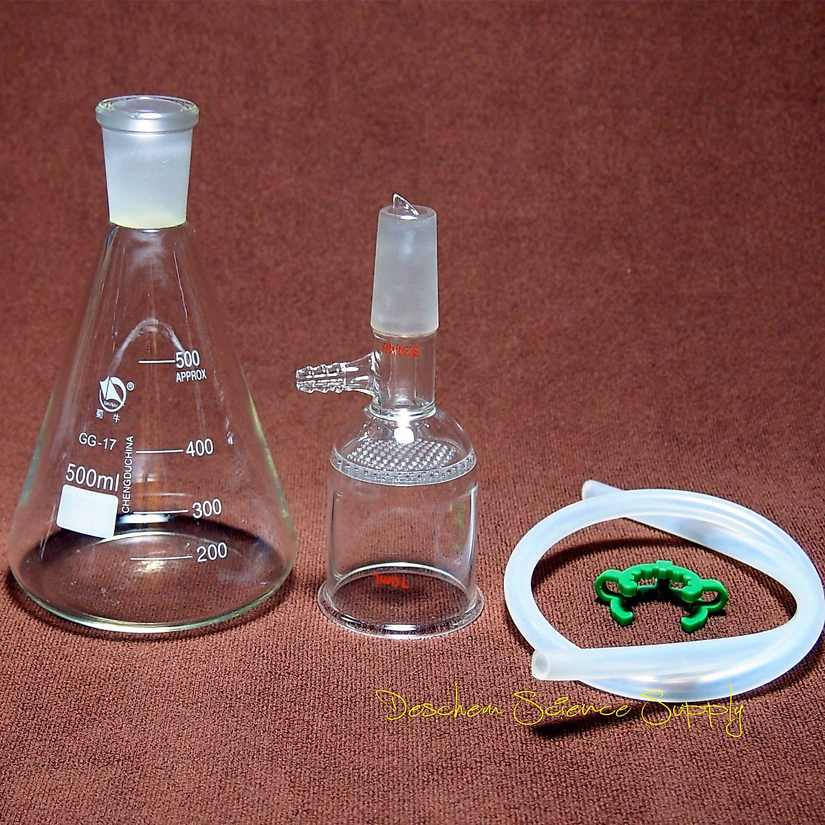 Deschem 500ml,24/40,Suction Filtration Device,47mm Buchner Funnel & Glass Flask