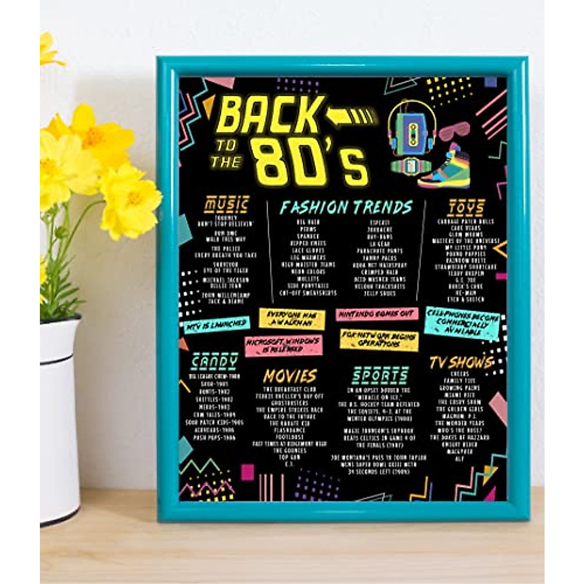80s Party Decor - Katie Doodle Vintage 80s Poster for Parties & Gifts