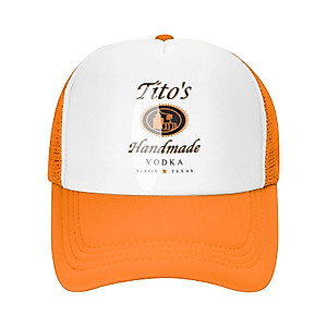 GooEyy Funny Trucker Hat for Adult, Adjustable Washable Baseball Cap, Fishing Hats Funny Gifts for Men and Women Orange One Size