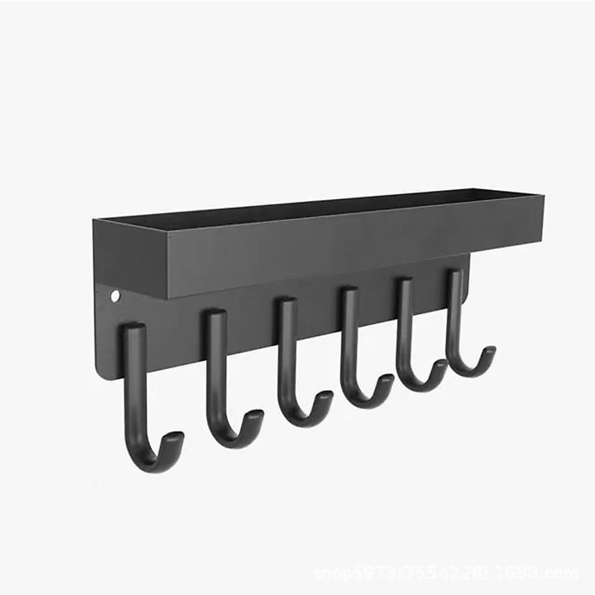 Key Holder Wall Mounted with 6 Hooks, Self Adhesive Metal Key Rack with Mail Organizer Tray, Key Hanger for Entryway Hallway Kitchen Farmhouse Decor