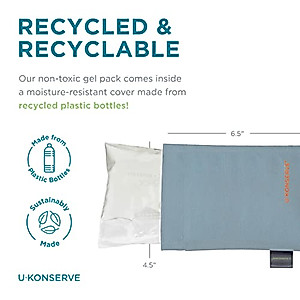 U Konserve Gel Ice Pack Sweat-Free to Keep Lunchbox and Cooler Bag Dry - Dark Gray - Recycled Fabric - Moisure-Free - Machine Washable Cover - Non-toxic