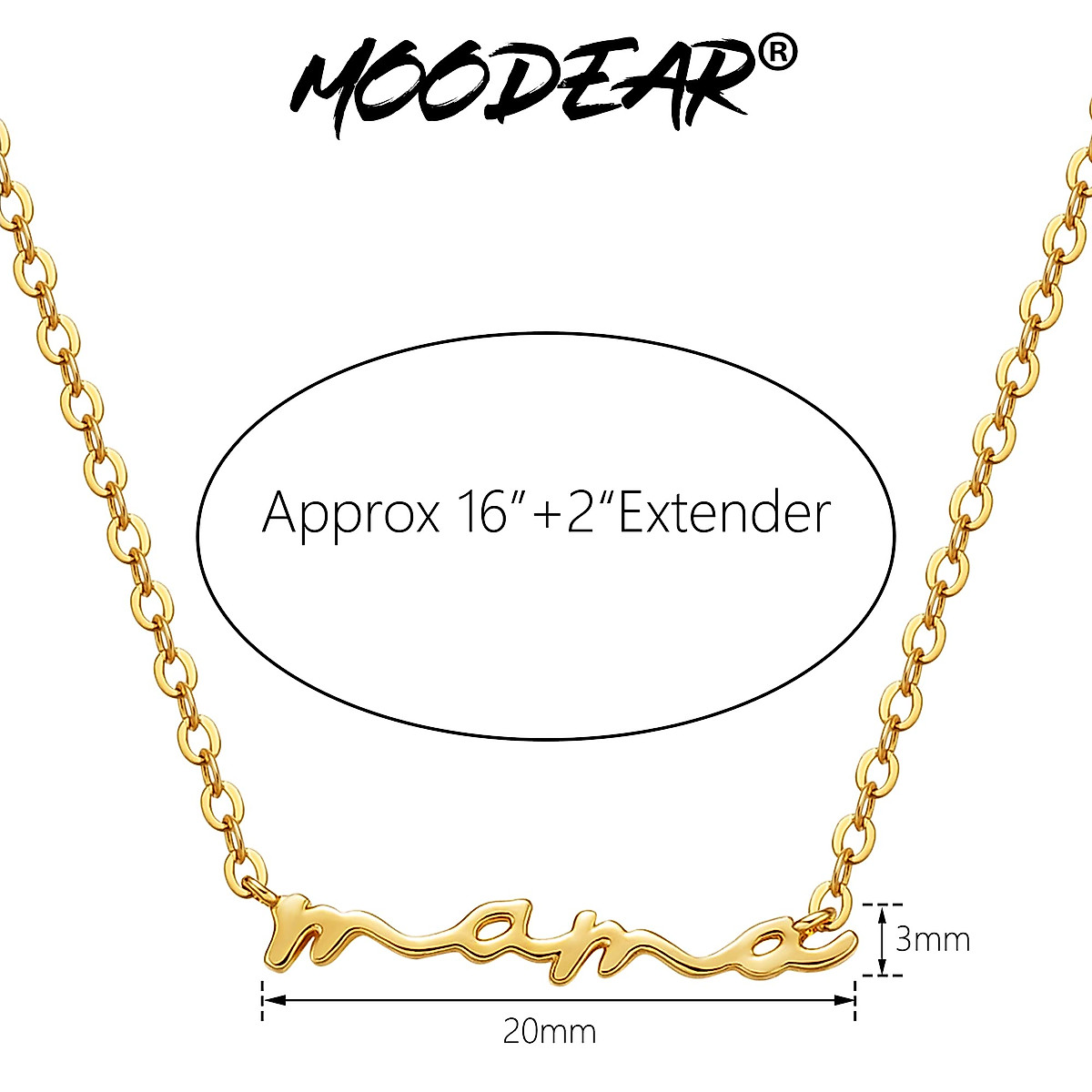 Dainty Small Mama Necklaces for Women - 18K Gold Plated Mom Chain Pendant Necklace for Mother's Day Gifts for Mom, New Mom Gifts