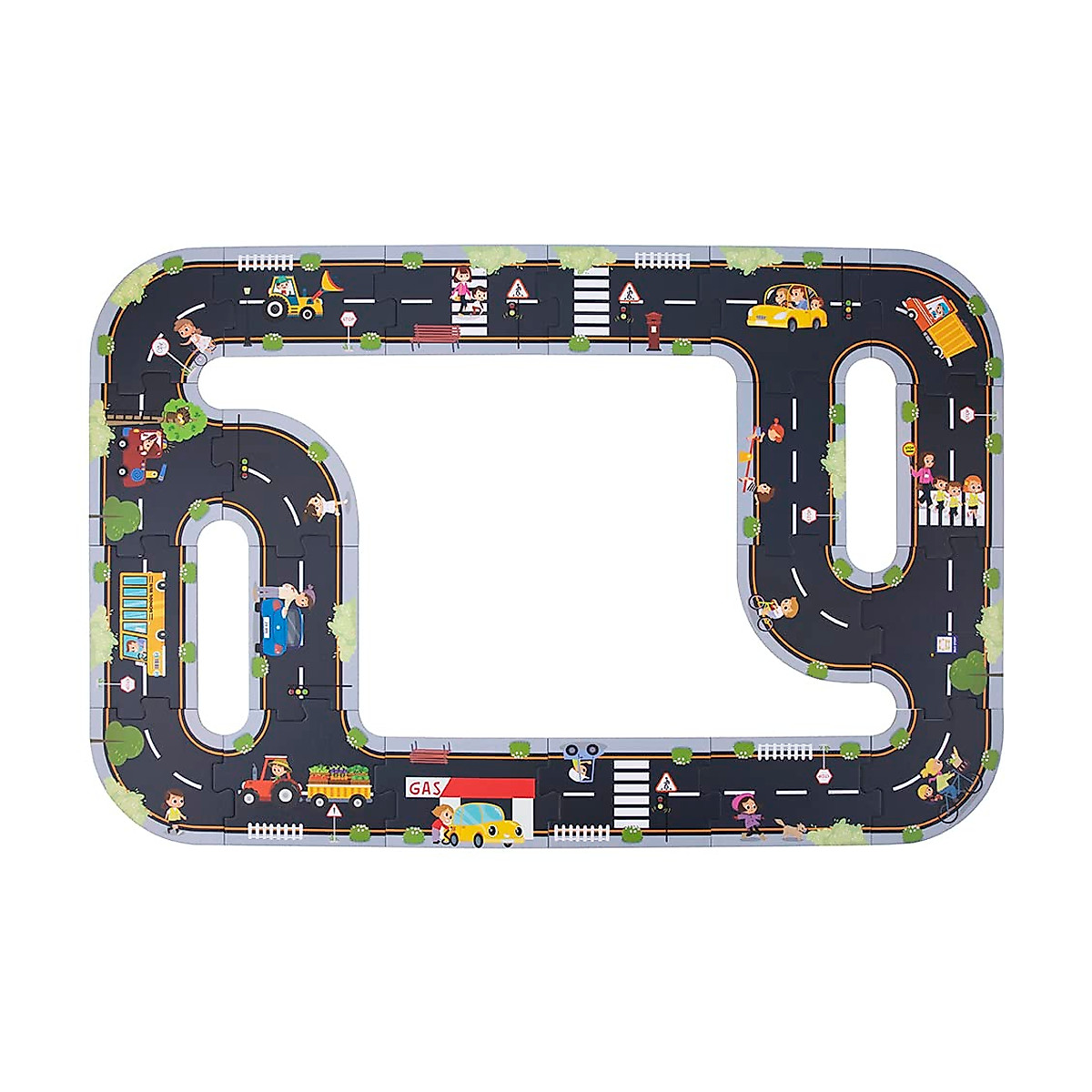 TOOKYLAND City Roads Floor Puzzle - 21pcs - Interactive Street Jigsaw Puzzle, for Kids Ages 3+