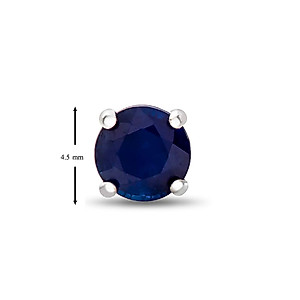 FJC Finejewelers 4.5mm Round Sapphire Post-With-Friction-Back Stud Earrings 10 kt White Gold