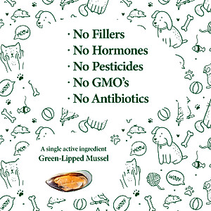 KiwiOrganix NZorganix FlexxiJoints 100% New Zealand Green-Lipped Mussel Powder, Hip & Joint Support Formula for Dogs & Cats, with Glucosamine, Chondroitin 200g (600 Servings)