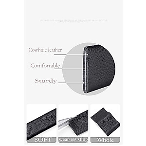 VANNANBA Men's Belt Ratchet Leather Casual Automatic Slide Buckle with Gift Box