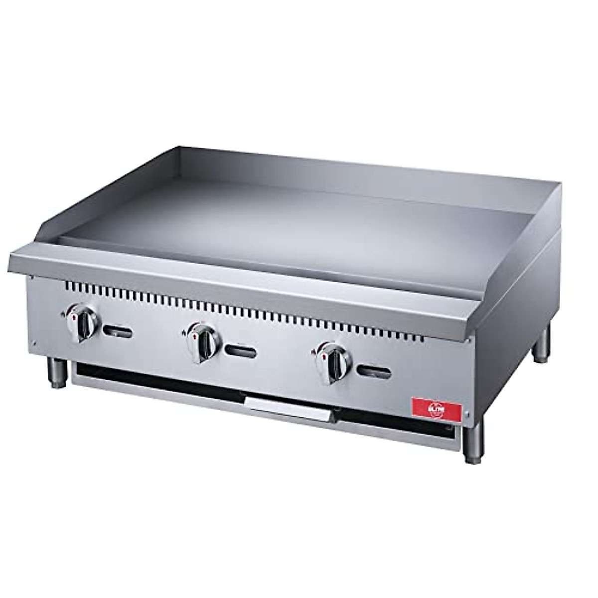 Commercial Griddle,Elite Kitchen Supply Countertop 36" Flat Top Grill Natural Gas (NG) / Propane Countertop Griddle with 3 Burners - 90000 BTU