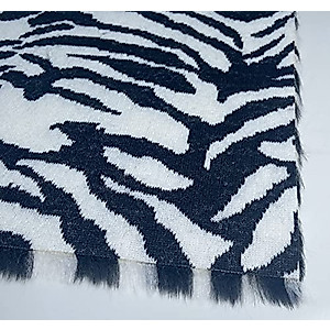 Highshion Artificial Shaggy Faux Fur Fabric | 64" x 36" | Camera Floor Chair Cover Seat Cushion for Any DIY Craft | Rectangular Patch Costume | Plush Crafting Sewing(64"X36"，Zebra Stripe)