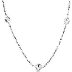 2 Ct Diamonds By The Yard Necklace 14K White Gold Lab Grown Diamond