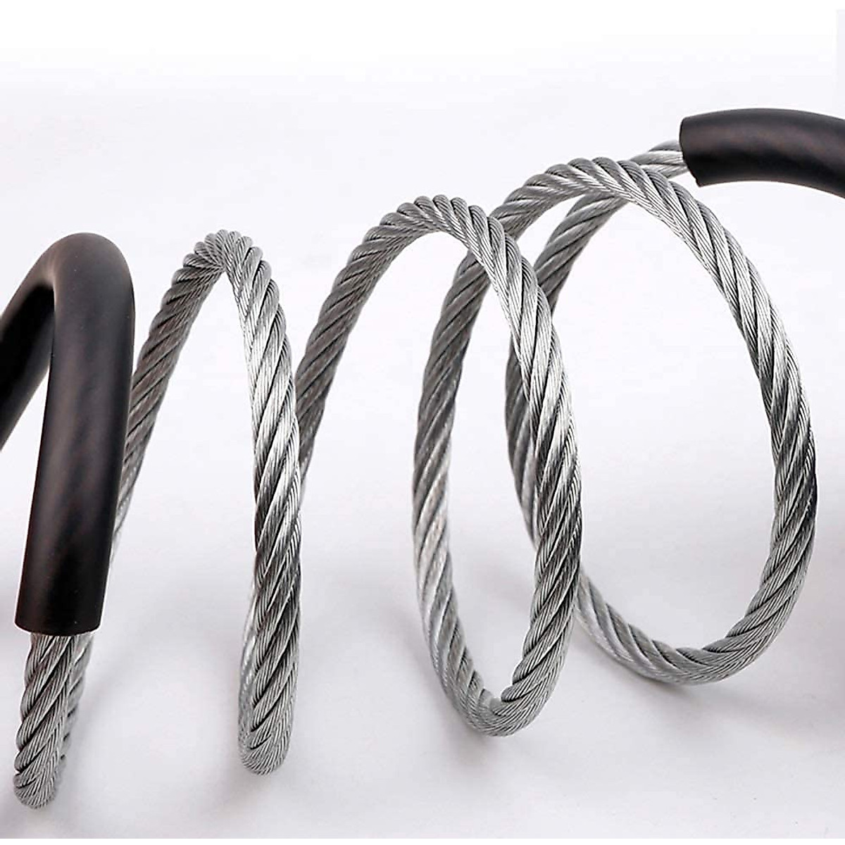 VIGAT Bicycle Lock, Scooter Bike Motorcycle Cable Chain Lock, 180X1.2Cm, Double Open Key Combination Lock, High Strength Steel Cable