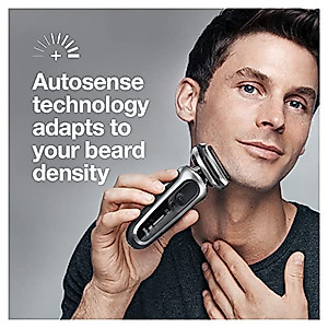 Braun Electric Razor for Men Flex Head Foil Shaver with Precision Beard Trimmer, Rechargeable, Wet & Dry, 4in1 SmartCare Center and Travel Case, Silver