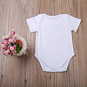 Gaono Newborn Baby Auntie Letter Print Short Sleeve Romper Infant Summer Clothing (Ain't no Auntie Like The one i got, 0-3 Months)