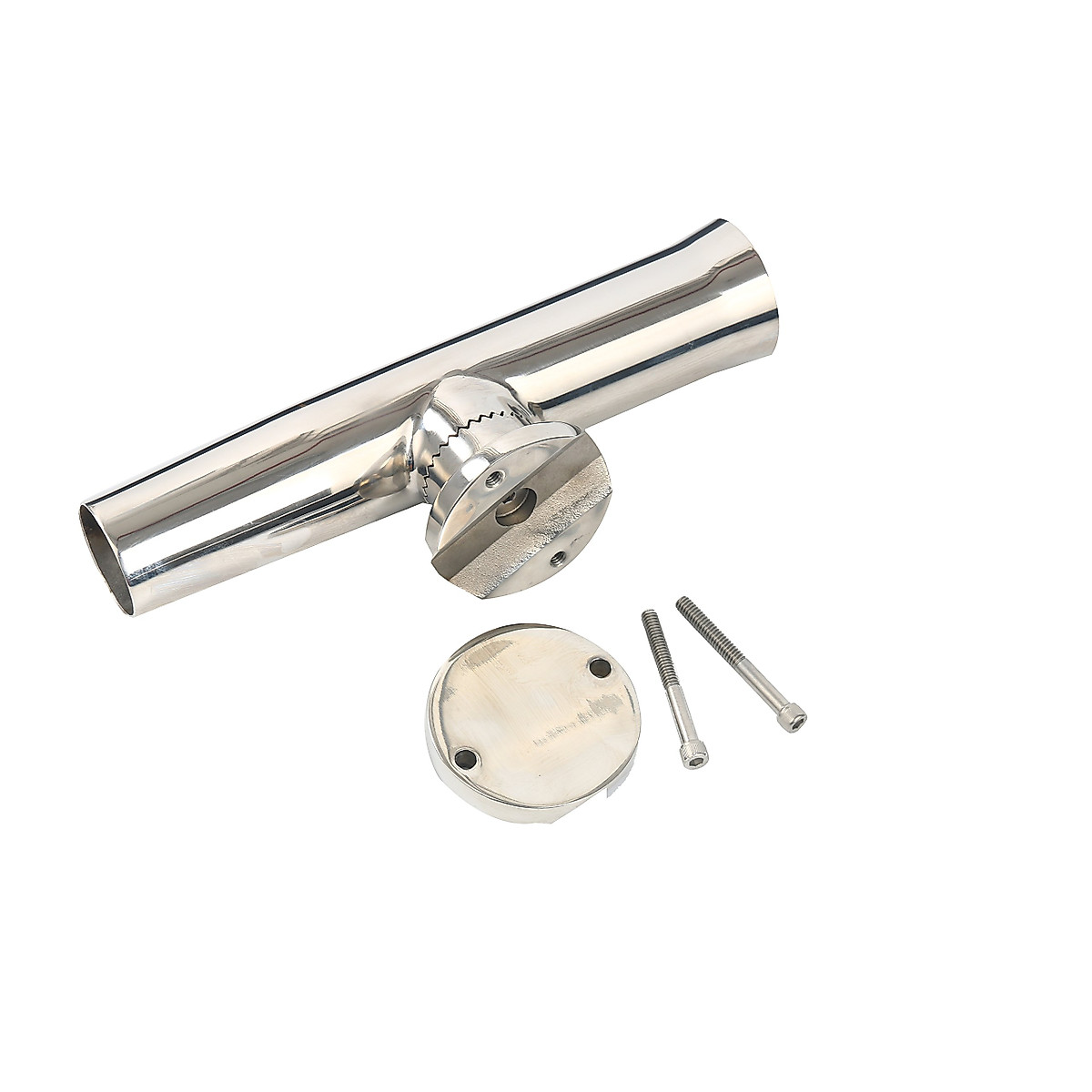 Amarine Made 2Pcs Fishing Rod Holder, Stainless Tournament Style Clamp on Rod Holder, Rail Mount Fishing Pole Holder for Rails 1-1/4" to 2"