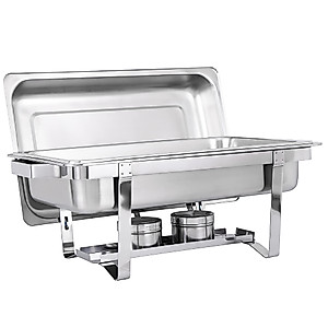 LEMY 8 Qt Stainless Steel Chafer Chafing Dishes Full Size Chafer for Catering Buffet Warmer Tray Kitchen Party Dining (2 Packs)