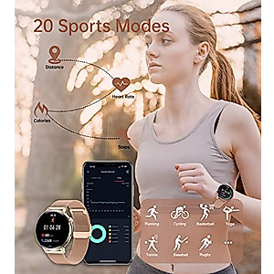 Iaret Smart Watch for Women, Dial Answer Calls Smartwatch for Android iOS Phones Waterproof Activity Fitness Tracker with 1.32" Full Touch Screen 20 Sports Modes Pedometer Heart Rate Sleep Monitor