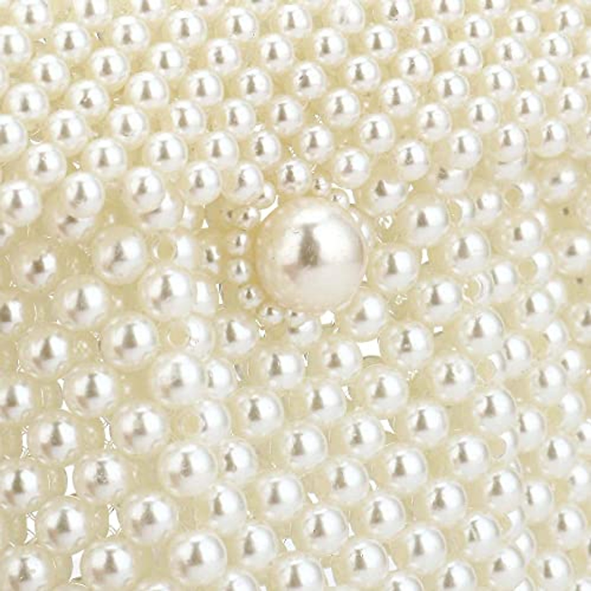 Pearl Crossbody Bag White Handmade Weave Pearl Purses Beaded Shoulder Bag for Women Girls Lady Beaded Clutch Evening Bag