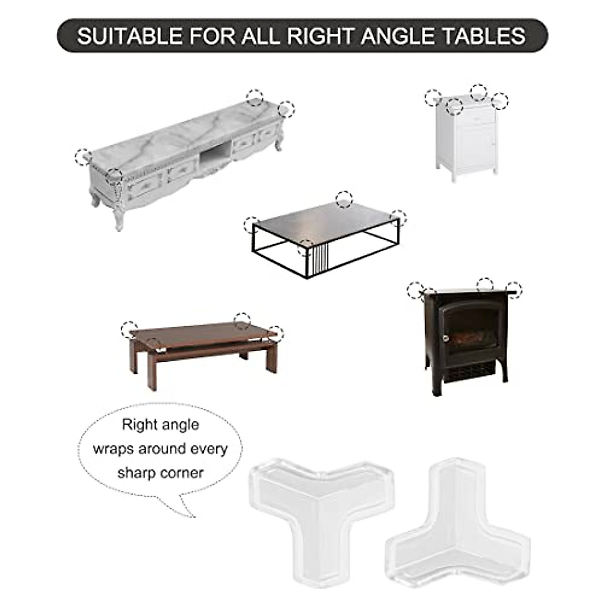 Semjikoy 12 Corner Protectors Safety Corner Protectors for Baby Transparent Corner Protectors for Covering Sharp Furniture and Table Corners