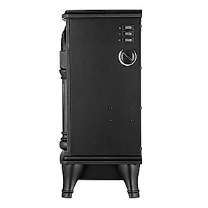 Electric Fireplace with Heater Electric Stove Fireplace Heater for Living Room with Realistic Burning Fire and Wood Frame Effect Easy to Move Indoor and Outdoor Use Black