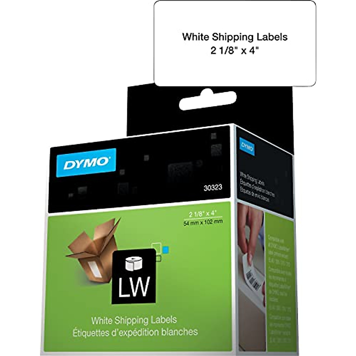 Dymo 30323 Labelwriter Shipping Labels, 2 1/8 X 4, White, 220 Labels/Roll