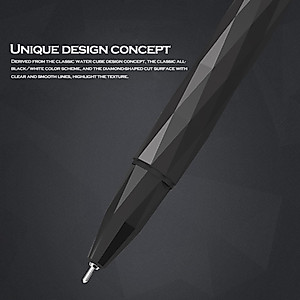 DUNBONG Retractable 0.5mm Porous Point Pen, Black ink gel pens, Box of 6 Pens (White Packs of 6)