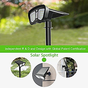 Muasdae Solar Outdoor Lights, Solar Lights Outdoor Waterproof, Solar Spot Lights Outdoor, IP67 Waterproof Adjustable Wall Light for Patio Pathway Yard Garden Driveway Pool