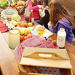 YINCHI Outdoor Waterproof Flameless Candle with Timer Flickering Large Plastic Battery Operated LED Lantern Light Bright Electric Pillar for Outside Patio Garden Party Wedding Decorations 4”(D)x6”(H)