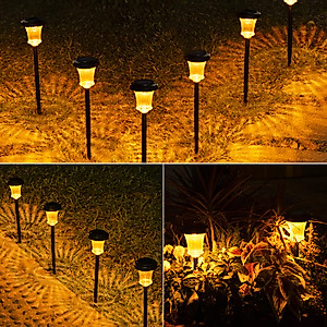 UUYEE Solar Lights Outdoor, Flickering Pattern Solar Pathway Lights, Decorative Landscape Lighting, Outdoor Solar Lights, Waterproof Garden Decor LED Lights for Yard Walkway Garden Lawn Party 4Pack