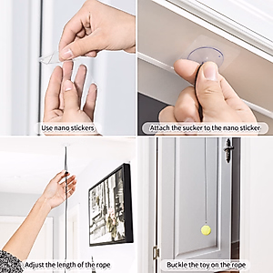 CZPET Puppy Toys 6PCS Set Puppy Chase Toys Pet Automatic Elastic Hanging Rope Door Interactive Energy Jump Exercise Toys Tennis Ball Knot Ring Chew Busy Dog Puppy Toys