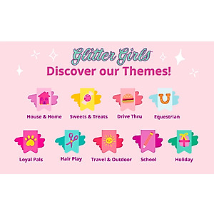 Glitter Girls - 14-inch Doll Clothes - Places To Go Purse & Accessory Set - Floral Hat, Music Player, Travel Mug, Bracelet - Toys for Kids Ages 3 & Up