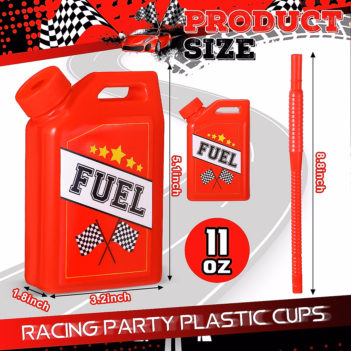 Mifoci 12 Pack Race Car Cups Set 11 oz Car Drinking Cups with Straw Race Car Birthday Party Supplies Party Decorations for Boys Kids Racing Car Theme Birthday Party Supplies