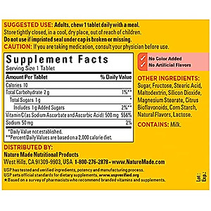 Nature Made Chewable Vitamin C 500 mg, Dietary Supplement for Immune Support, 60 Tablets, 60 Day Supply