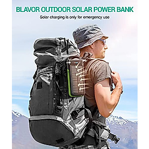 BLAVOR Solar Power Bank with FM Radio,Portable Wireless Charger 20000mAh External Battery Pack 15W QC 3.0 Fast Charging,Bright Flashlight, Compatible with Smartphones and All USB Devices (Green)