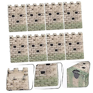 jojofuny 40 pcs Figurines Resin Garden Small City Model Square Wall Tank Plant Fish Mini Ornament Fairy Hideaway Aquarium Pot Great Bonsai Statue Miniature Decoration Antique Decor