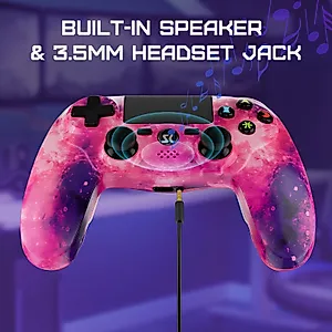 Controller for PS4, Wireless Controller 2 Pack for Sony PlayStation 4/Slim/Pro, Remote Control with Double Vibration, 6-axis Motion Sensor, Speaker, 3.5mm Audio Jack, TouchPad, and 800mAh Battery