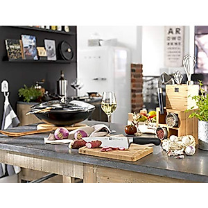 STAUB Wok Round, Graphite Grey, 37 cm (Includes Lid and Steaming Rack)