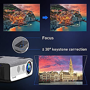 WiFi Projector with 100" Projector Screen, VILINICE Native 1080p 8500L Bluetooth Projector 4k Supported Movie Projector 100,000 Life Hours Compatible with TV Stick, Roku,HDMI,USB,TF,VGA,AUX,AV