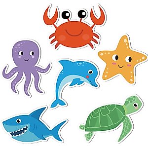 6 Pcs Cruise Door Decorations Magnetic Ocean Sea Animal Car Magnets Fish Fridge Magnets Stickers Dolphin Shark Cruise Door Magnets Decals for Carnival Cruise Refrigerator Door