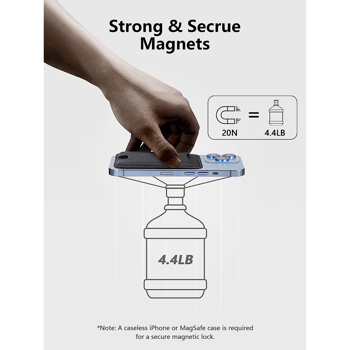 TopMade for Magsafe Wallet, Magnetic Wallet Card Holder for iPhone 16/16 Pro, iPhone 15/14/13/12 Series, Leather Magnetic Phone Wallet with Powerful Magnet, RFID Blocking, Fit 4 Cards, Black