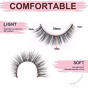 SONAFEEL Short Eye Lashes for Glasses 12mm 14Pairs a Little Cat Eye Effect False Eyelashes Natural Look Handmade Reusable 3d Mink Lashes Pack