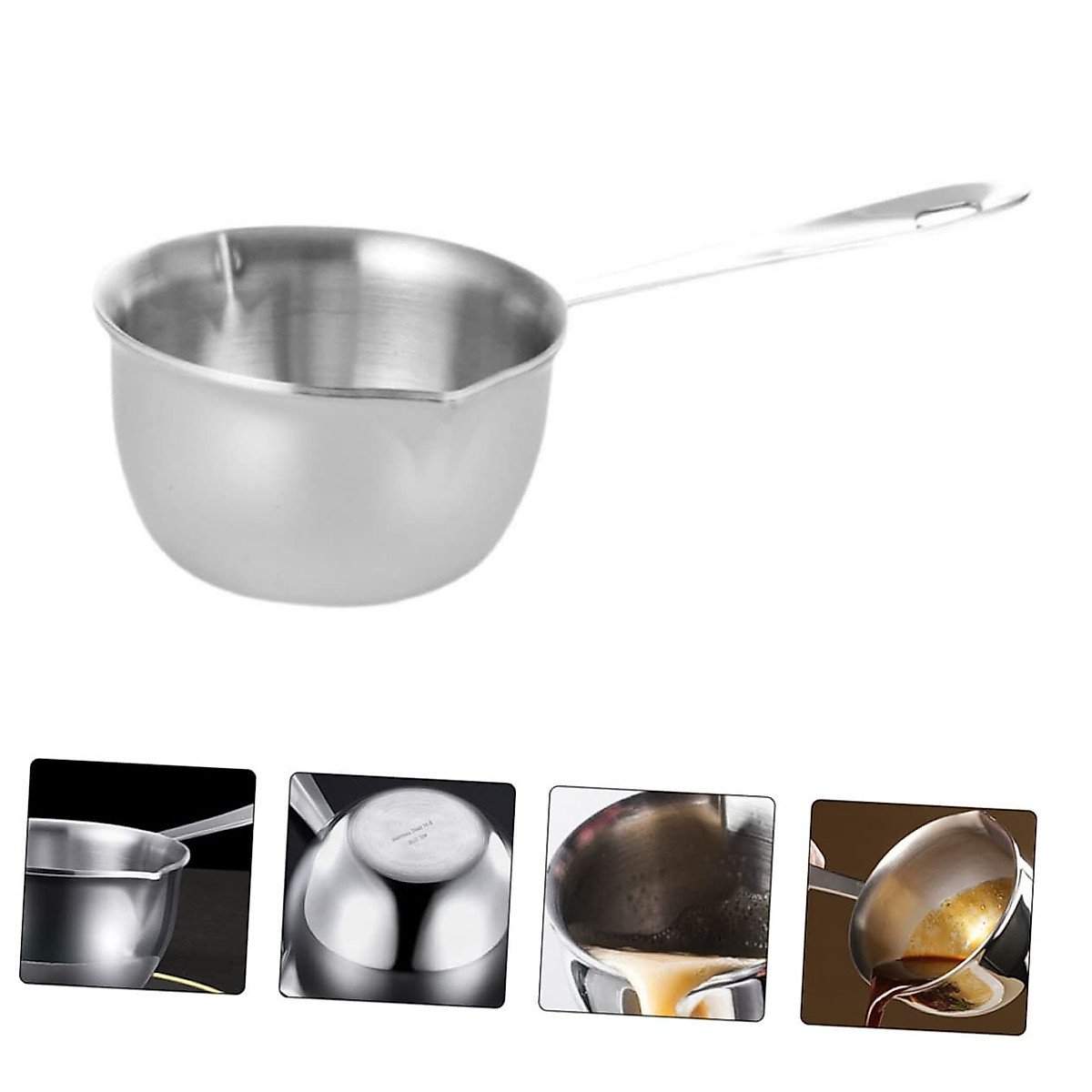 RORPOIR Stainless Steel Boiler Pot for Melting Butter Chocolate and Cheese Versatile Kitchen Oil Heating Bowl with Strainer and Frying Basket for Efficient Cooking and Oil Filtering