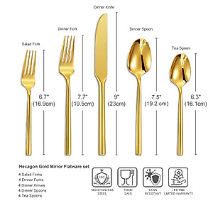 KEAWELL 20-Piece Flatware set (Mirror Silver)